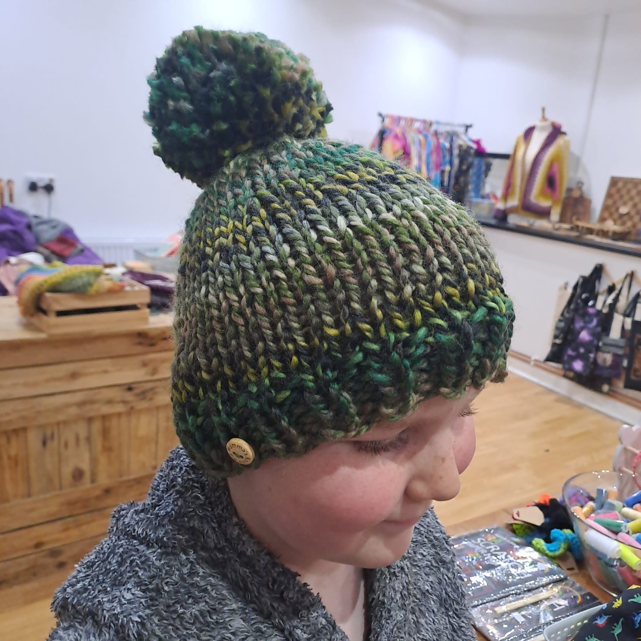 Hand Knitted Kids Bobble Hat - Bigmommasknits